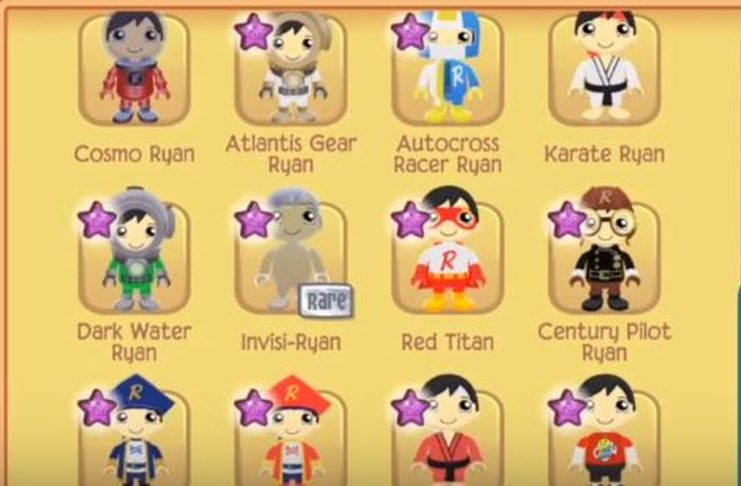 Tag With Ryan Guide to All Characters / Costumes - Touch, Tap, Play