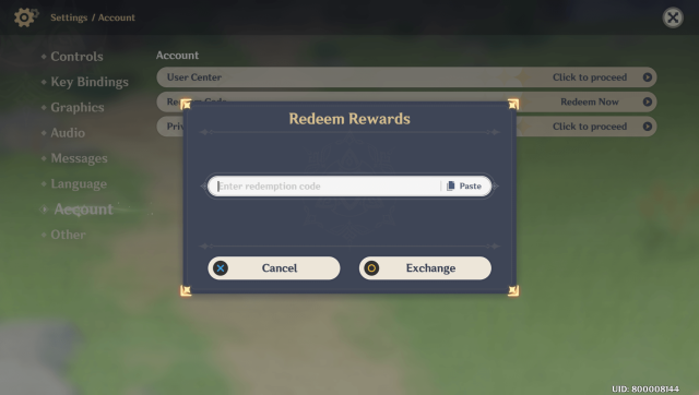 How to use codes in Genshin Impact - Touch, Tap, Play