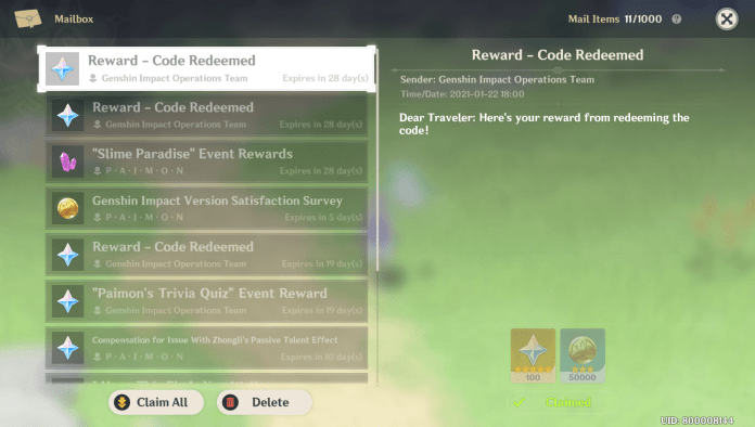 How to use codes in Genshin Impact - Touch, Tap, Play