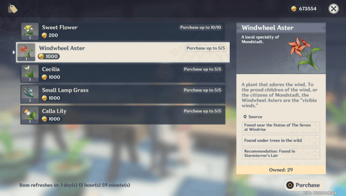 Where to find Windwheel Aster in Genshin Impact - Touch, Tap, Play