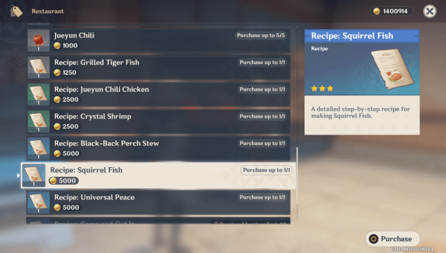 How to get Squirrel Fish recipe in Genshin Impact - Touch, Tap, Play
