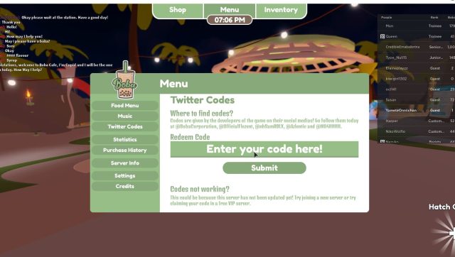 Roblox Boba Cafe Codes - Touch, Tap, Play