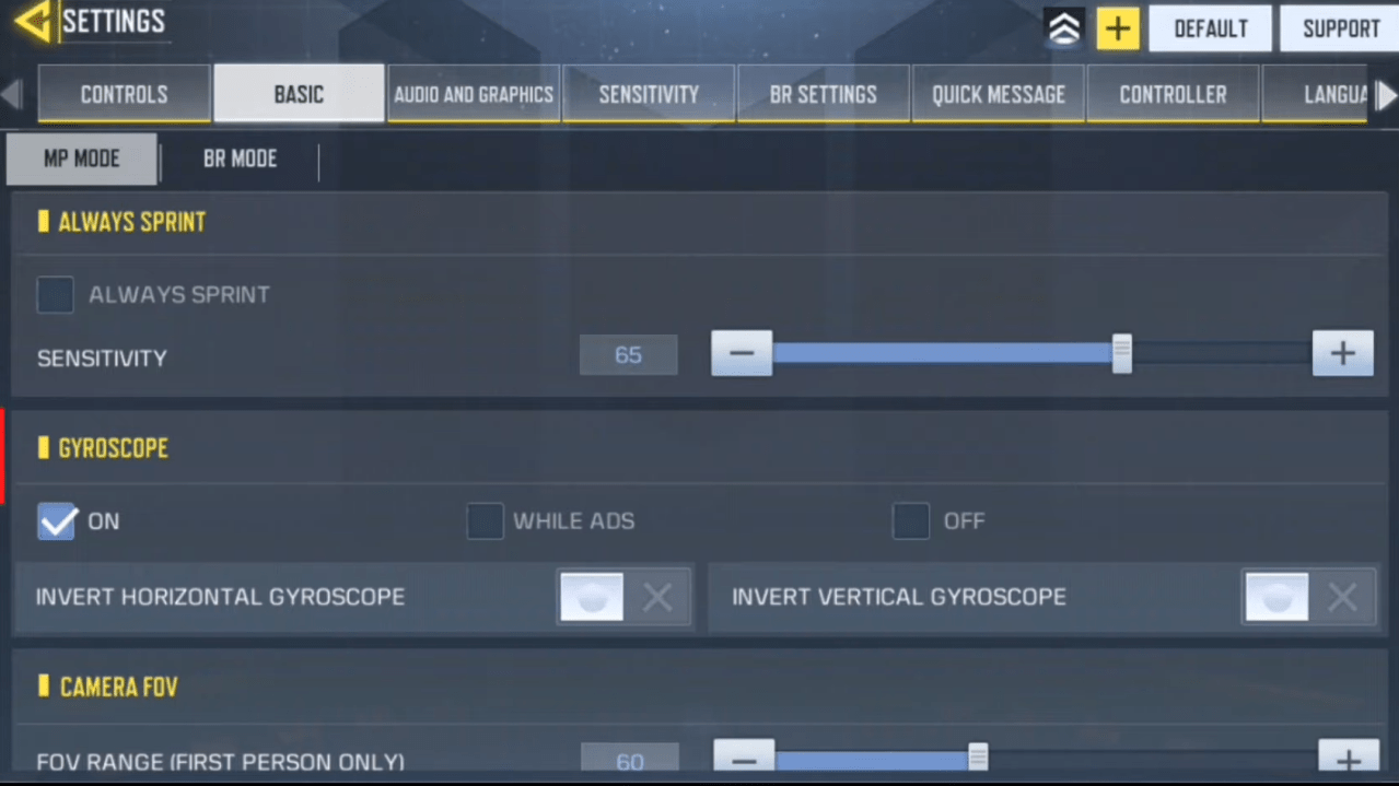 How to turn on Gyroscope in COD Mobile - Touch, Tap, Play