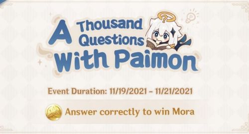 Genshin Impact A Thousand Questions With Paimon Quiz Event All Question ...