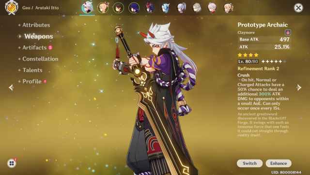 Genshin Impact Arataki Itto Best Build Guide - Touch, Tap, Play