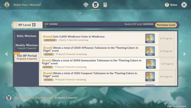 All New Battle Pass Missions in Genshin Impact Fleeting Colors in ...