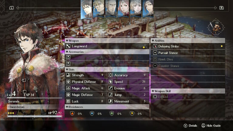 Stats and Attributes in Triangle Strategy Explained - Touch, Tap, Play