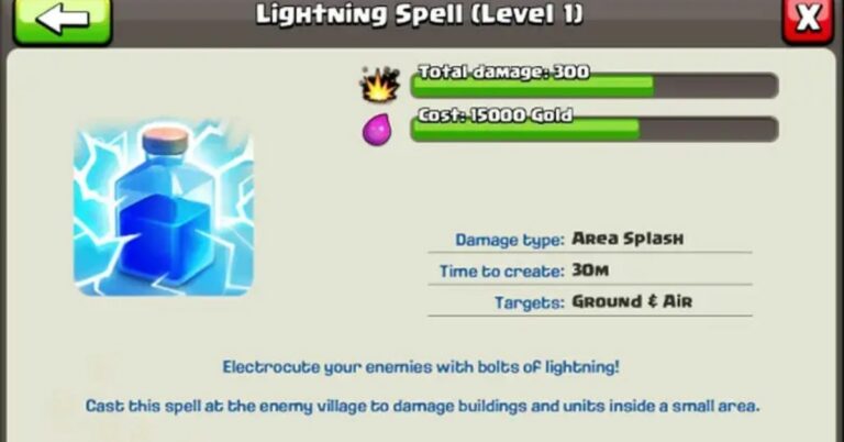 What Is the Radius of a Lightning Spell in Clash of Clans - Touch, Tap ...