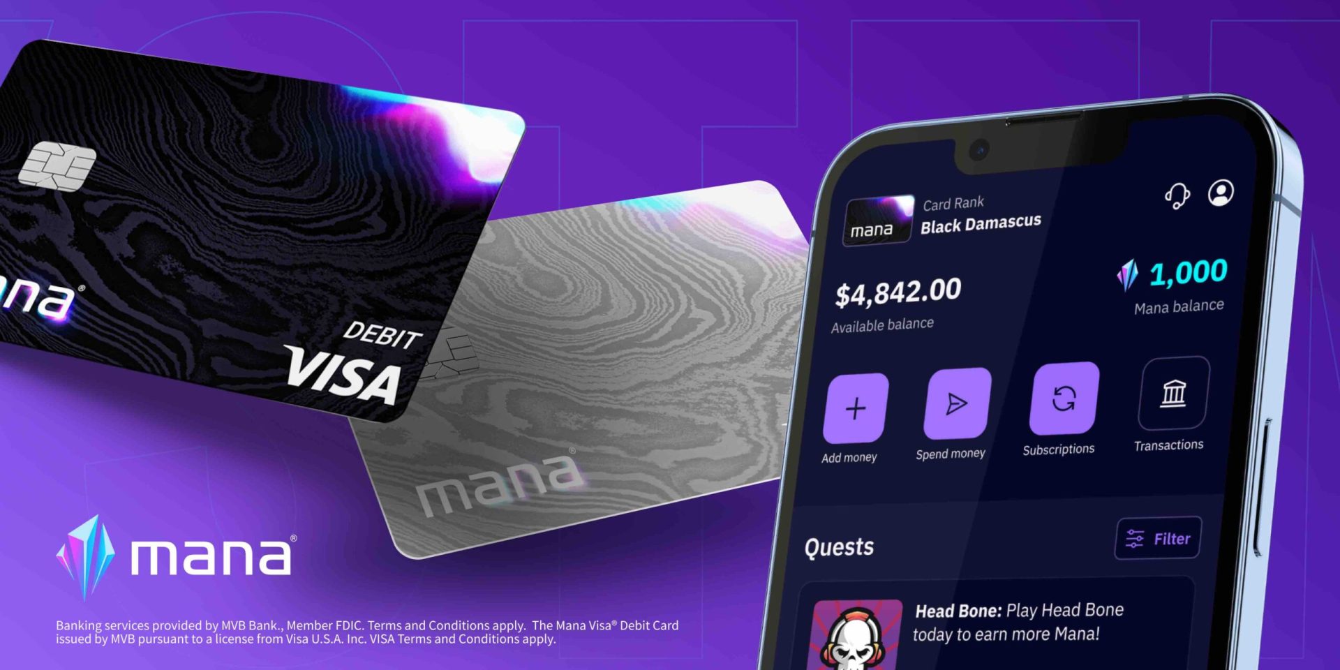 Mana, the rewards Debit Card made for gamers - Touch, Tap, Play