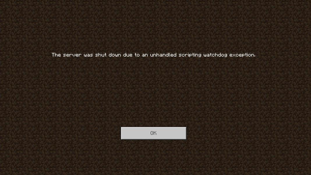 Minecraft: How to Fix “Server was shut down due to unhandled scripting watchdog exception” Error ...
