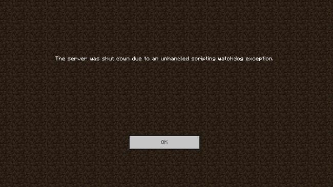 Minecraft: How to Fix “Server was shut down due to unhandled scripting watchdog exception” Error ...
