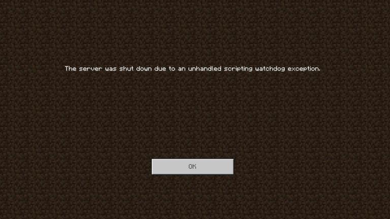 Minecraft: How to Fix “Server was shut down due to unhandled scripting watchdog exception” Error ...