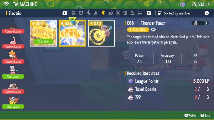 How To Get Thunder Punch (TM068) in Scarlet and Violet and Pokémon That ...