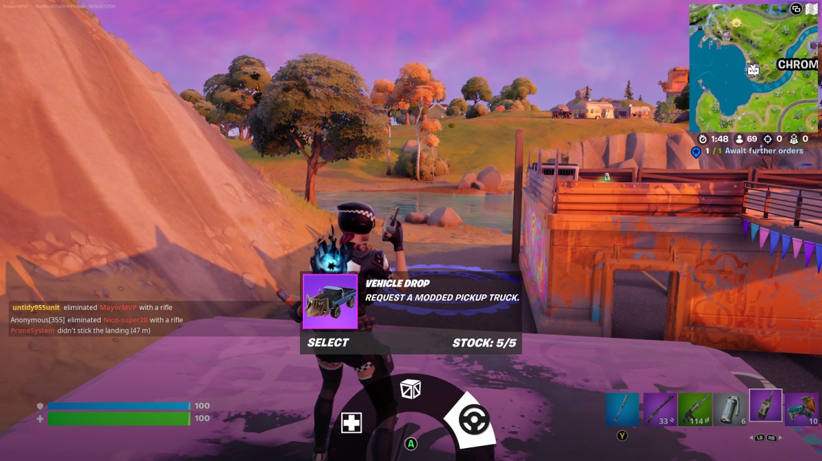 How to Call a Vehicle Using a Dial A Drop in Fortnite - Touch, Tap, Play