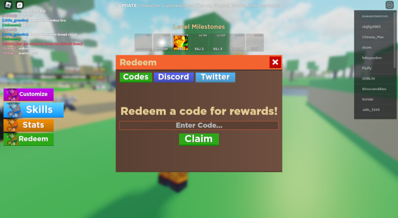 DBZ Demo Codes Roblox - Touch, Tap, Play