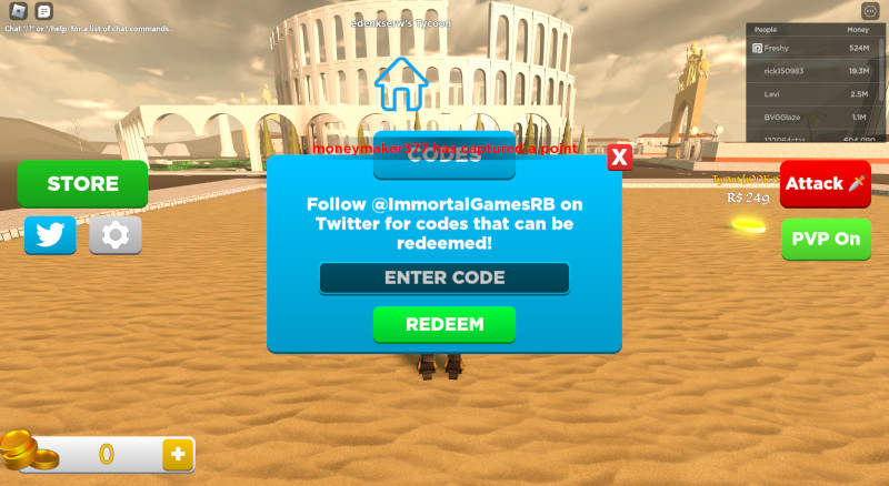 Roblox Gladiator Tycoon Codes - Touch, Tap, Play