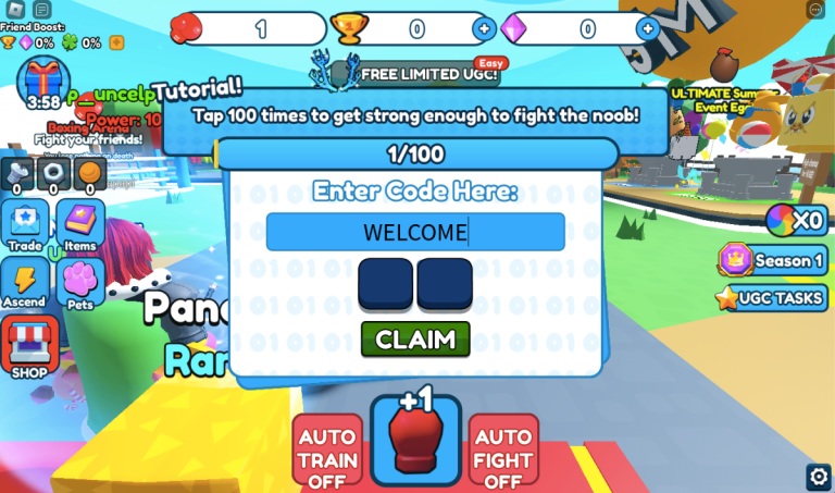 Punch Simulator Codes (September 2023) - Touch, Tap, Play