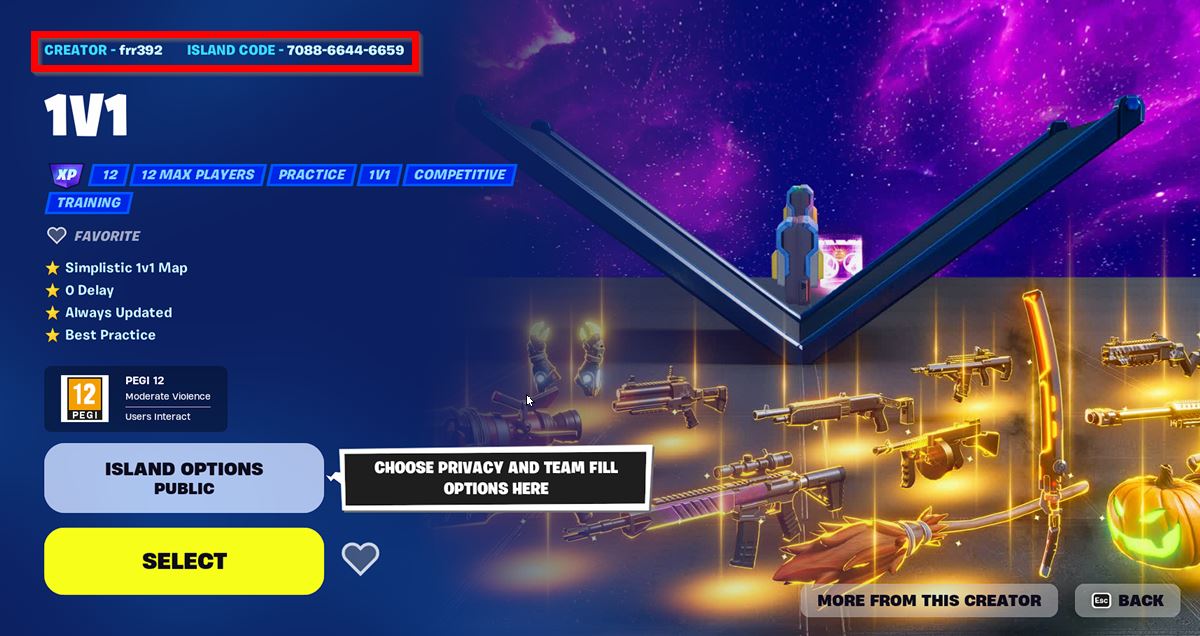 Best Fortnite 1 Vs. 1 Map Codes - Touch, Tap, Play