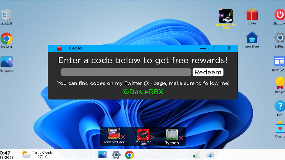 Roblox Streamer Life Codes (December 2023) - Touch, Tap, Play