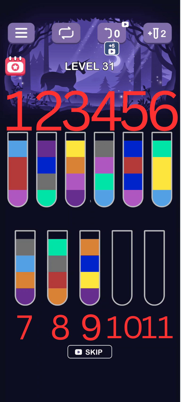 How to Beat Water Sort Level 31 - Touch, Tap, Play