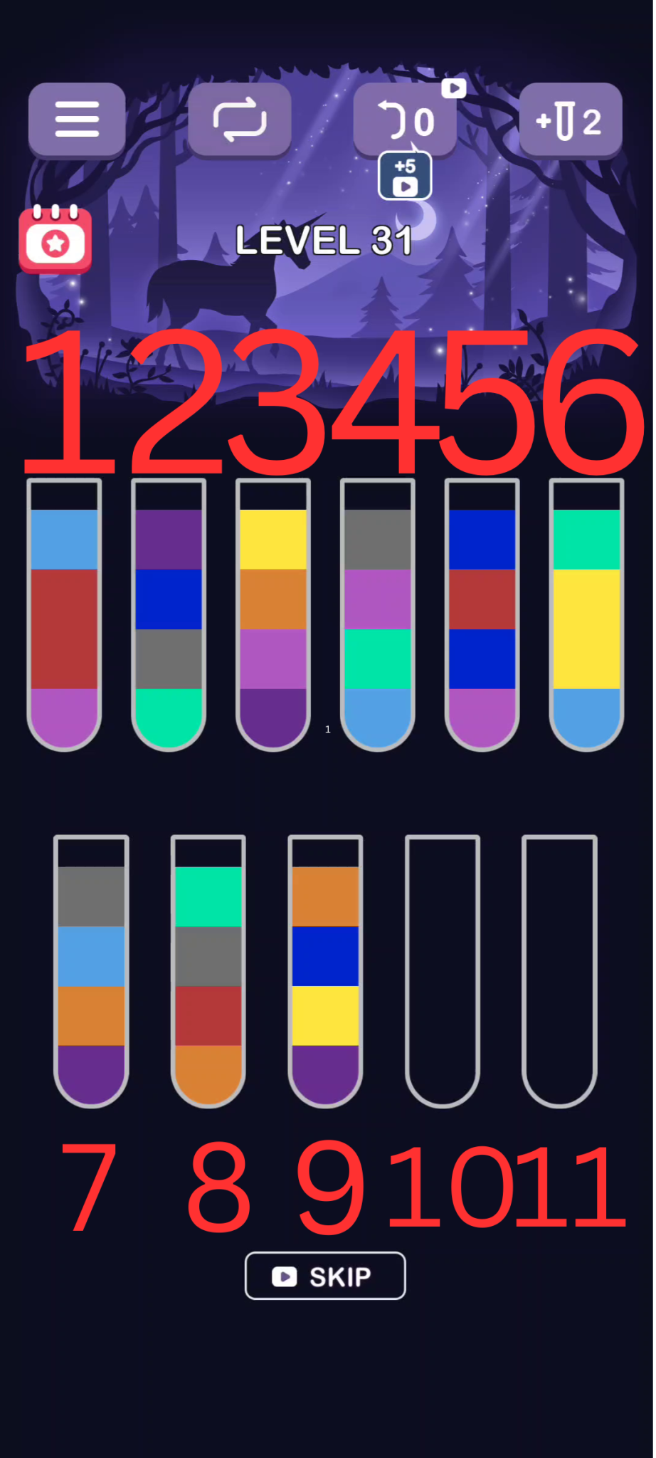 How to Beat Water Sort Level 31 - Touch, Tap, Play