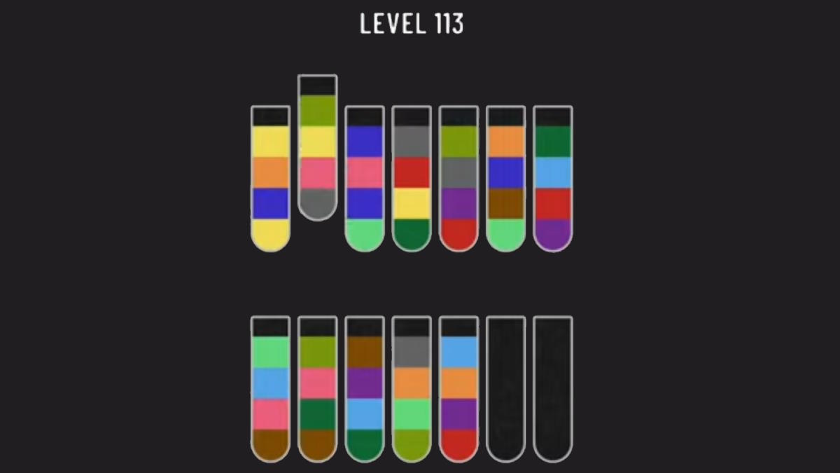How to Beat Water Sort Level 113 - Touch, Tap, Play