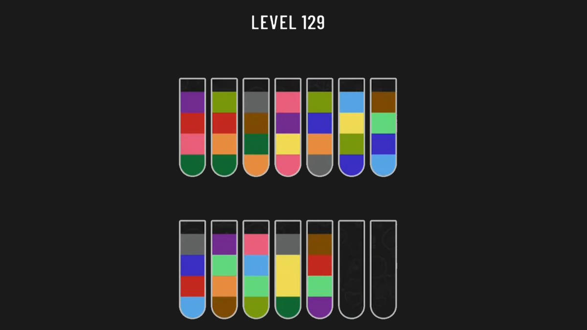 How to Beat Water Sort Level 129 - Touch, Tap, Play