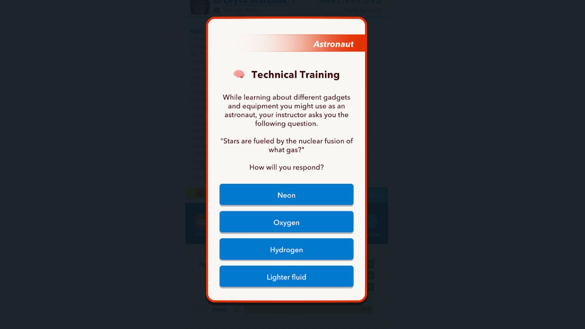 BitLife: All Astronaut Technical Training Answers, Listed - Touch, Tap ...