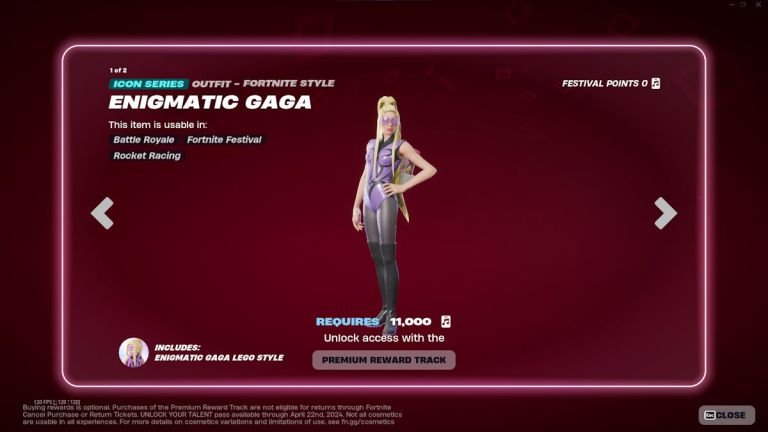 How to Get Lady Gaga Skin in Fortnite Festival - Touch, Tap, Play